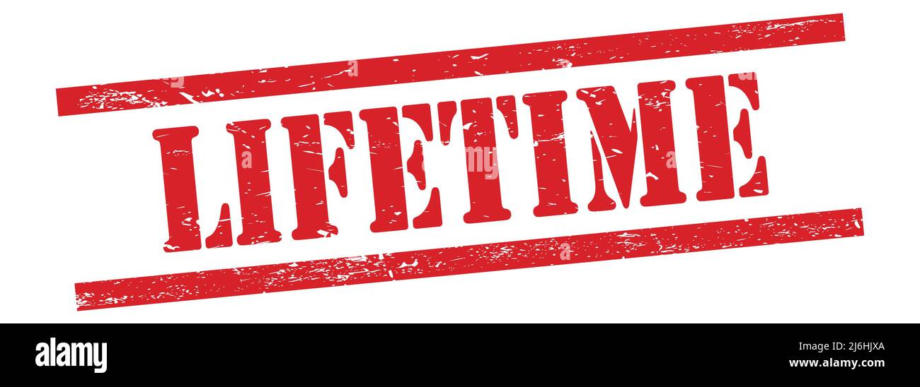 LIFETIME text on red grungy vintage rubber stamp Stock Photo - Alamy