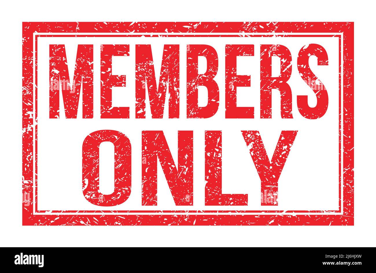 MEMBERS ONLY, words written on red rectangle stamp sign Stock Photo - Alamy