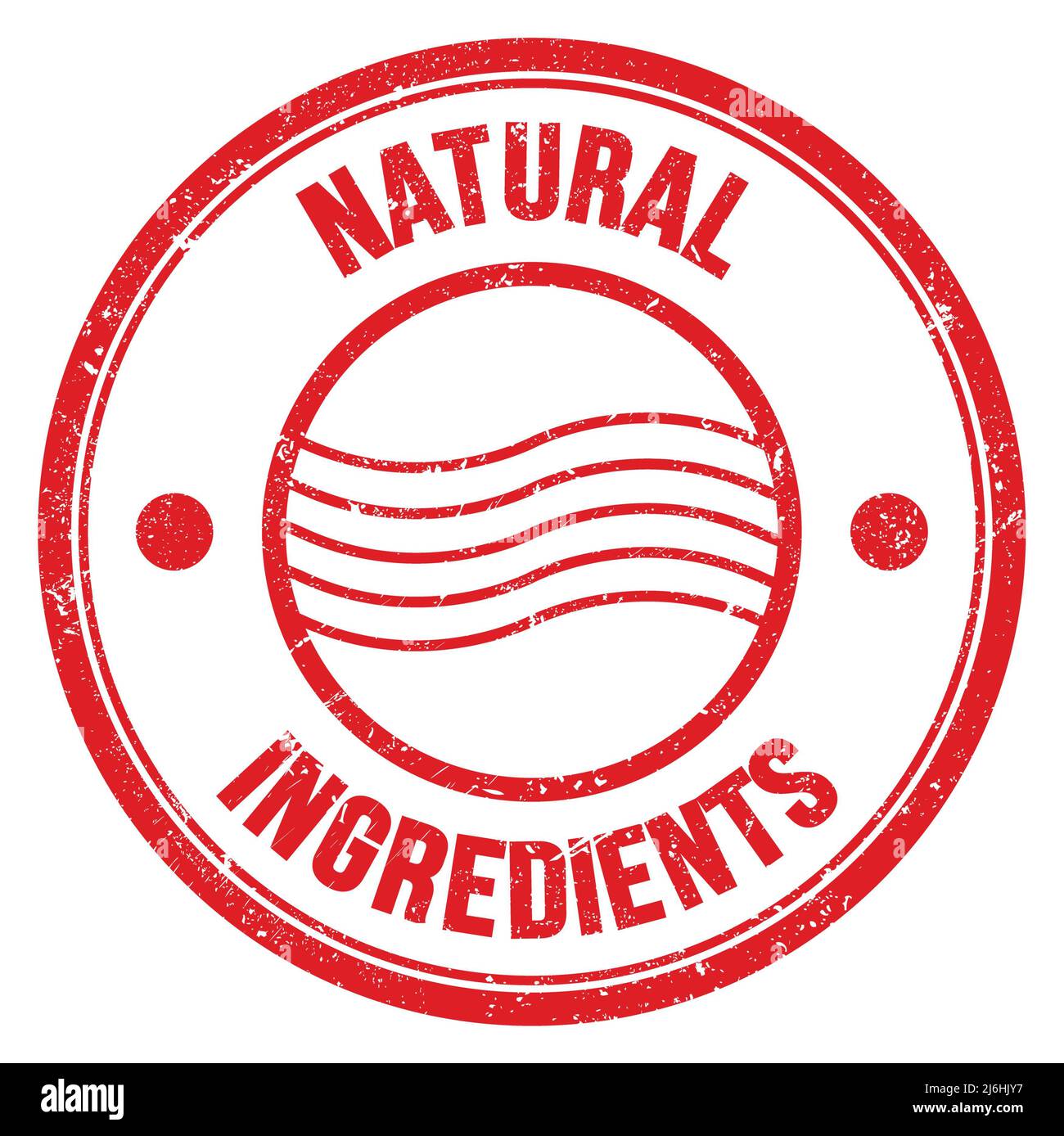 NATURAL INGREDIENTS text written on red round postal stamp sign Stock ...