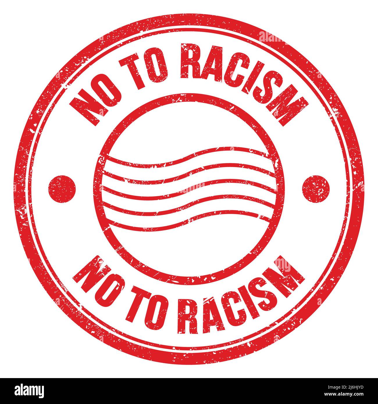 NO TO RACISM word written on red round postal stamp sign Stock Photo ...