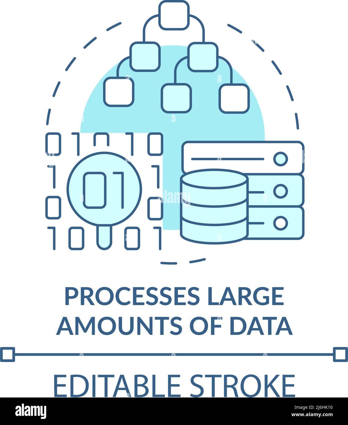 Processes large amounts of data turquoise concept icon Stock Vector Image & Art - Alamy