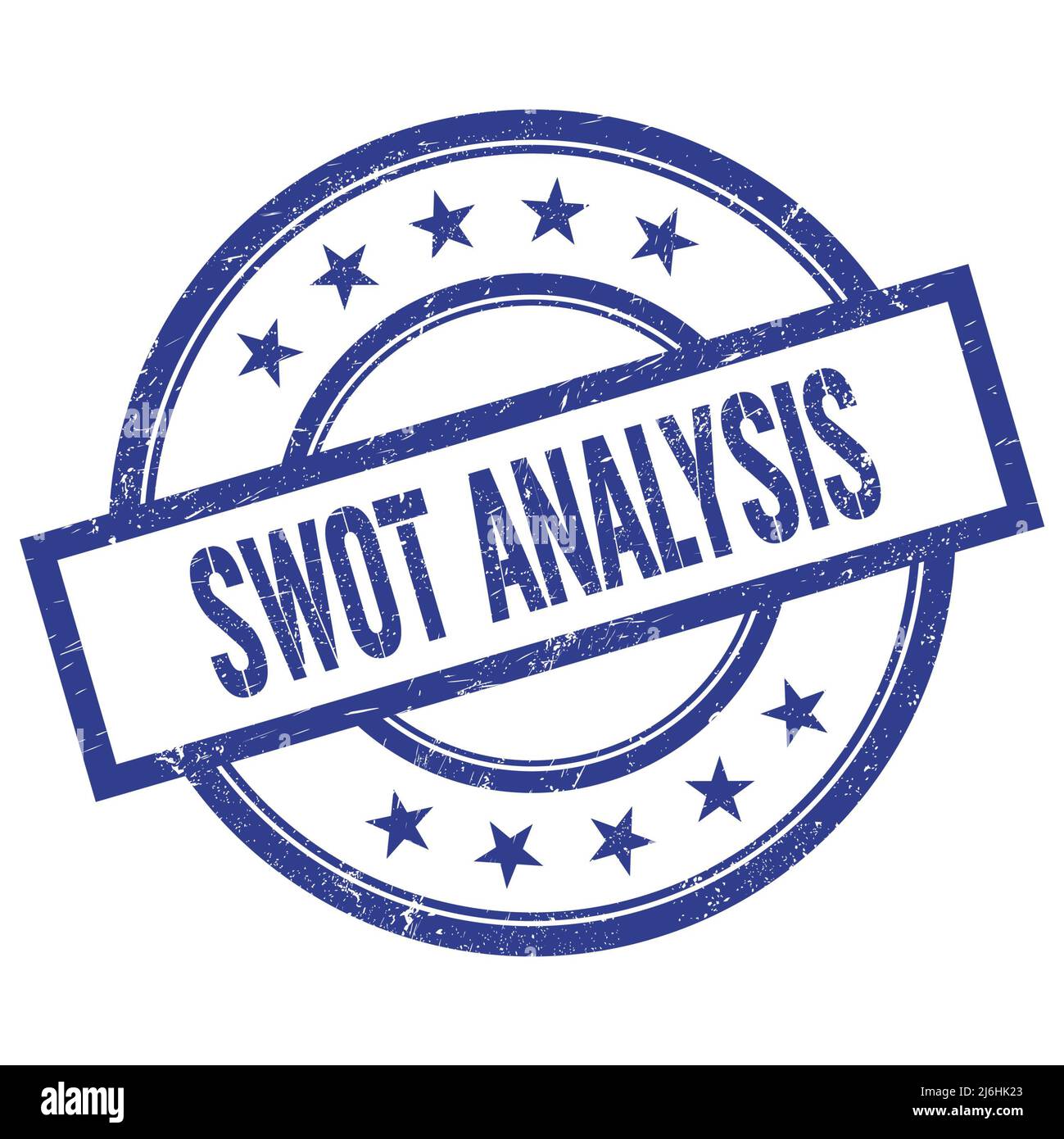 SWOT ANALYSIS text written on blue round vintage rubber stamp Stock ...