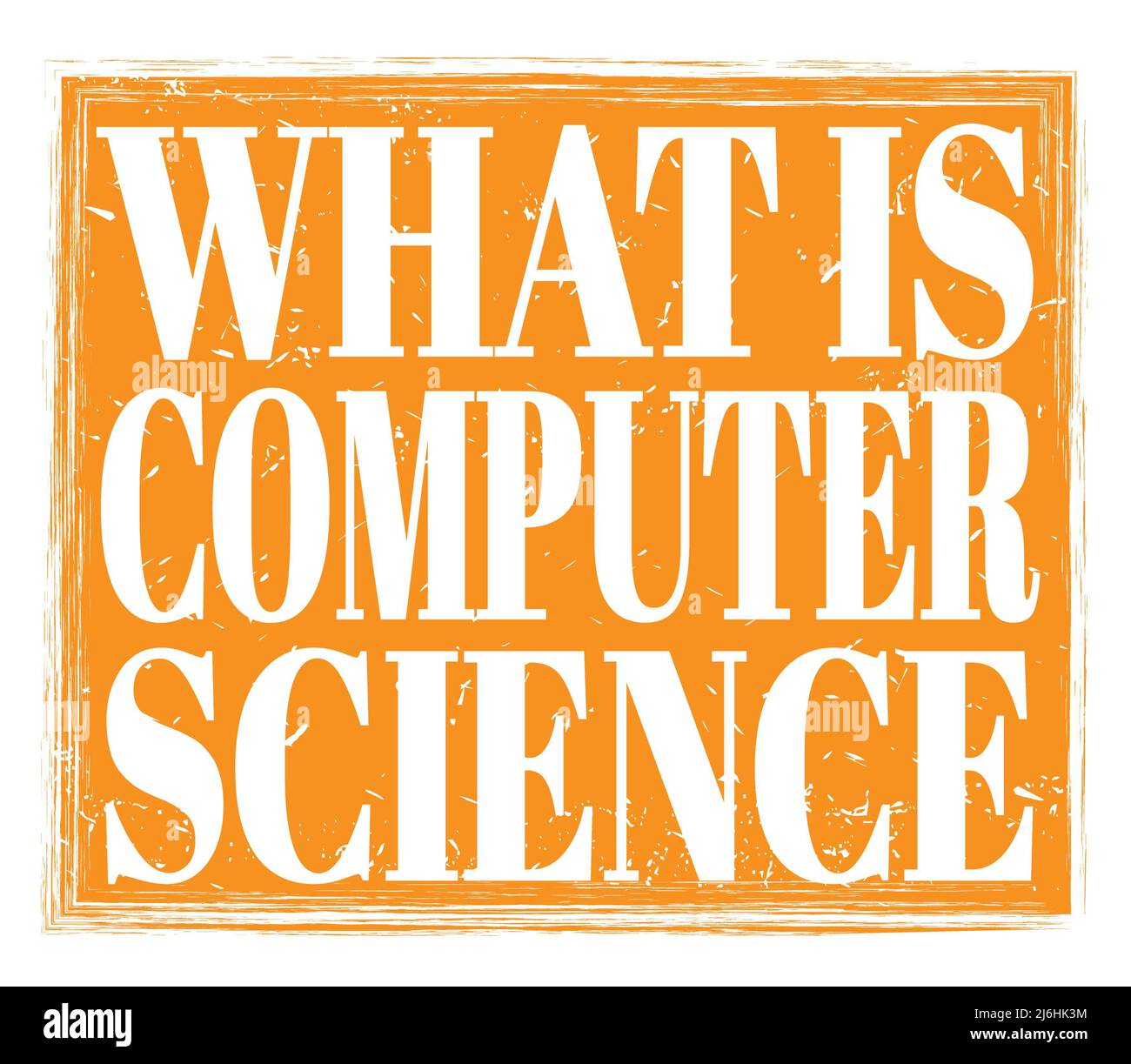 WHAT IS COMPUTER SCIENCE, written on orange grungy stamp sign Stock ...