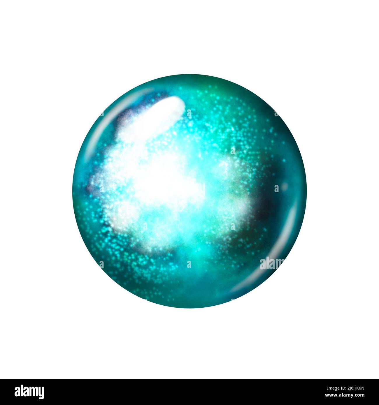divination ball. blue magic ball. Shiny realistic ball. Watercolor ...
