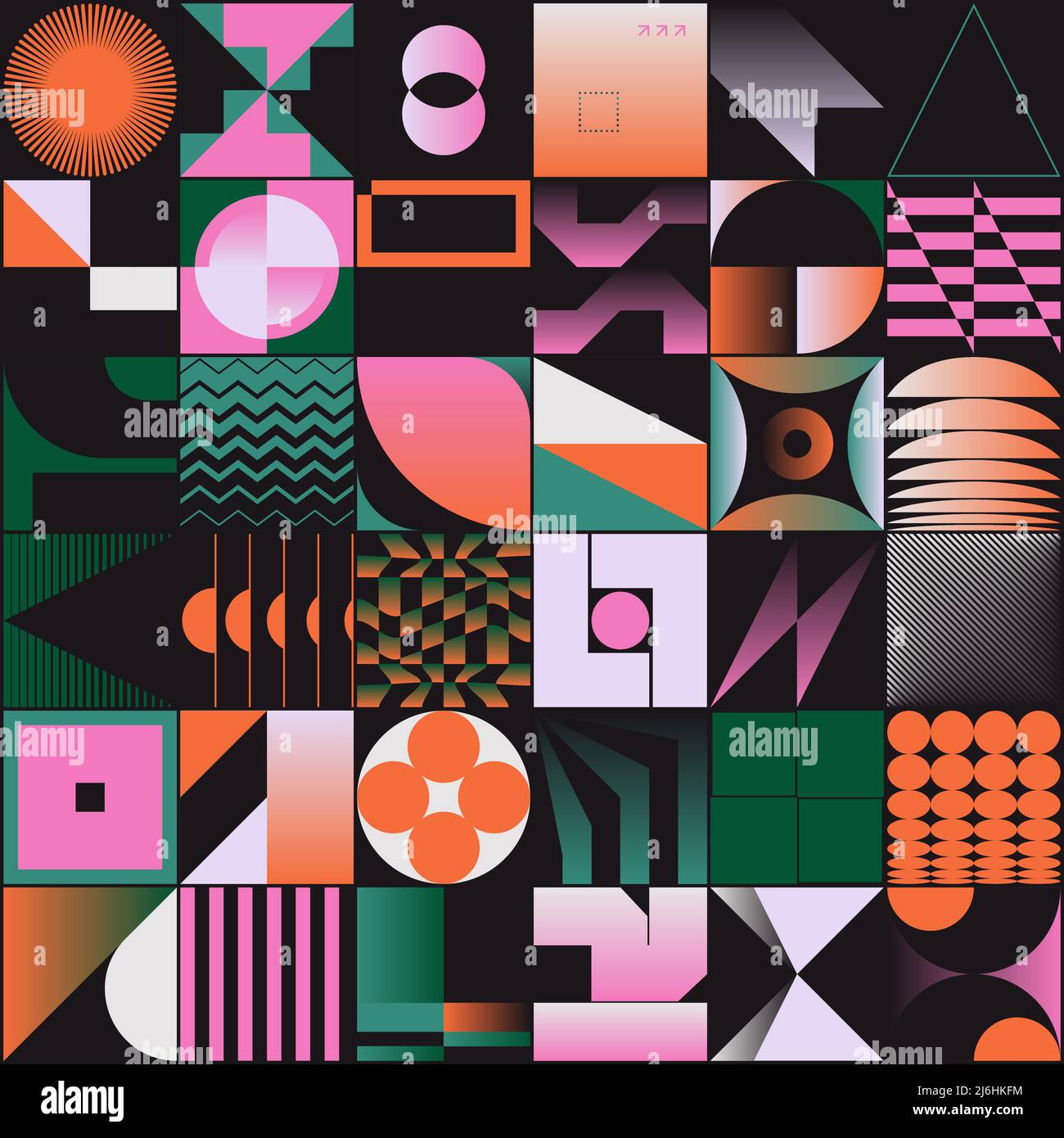 Digital collage graphics pattern made with vector abstract forms and ...