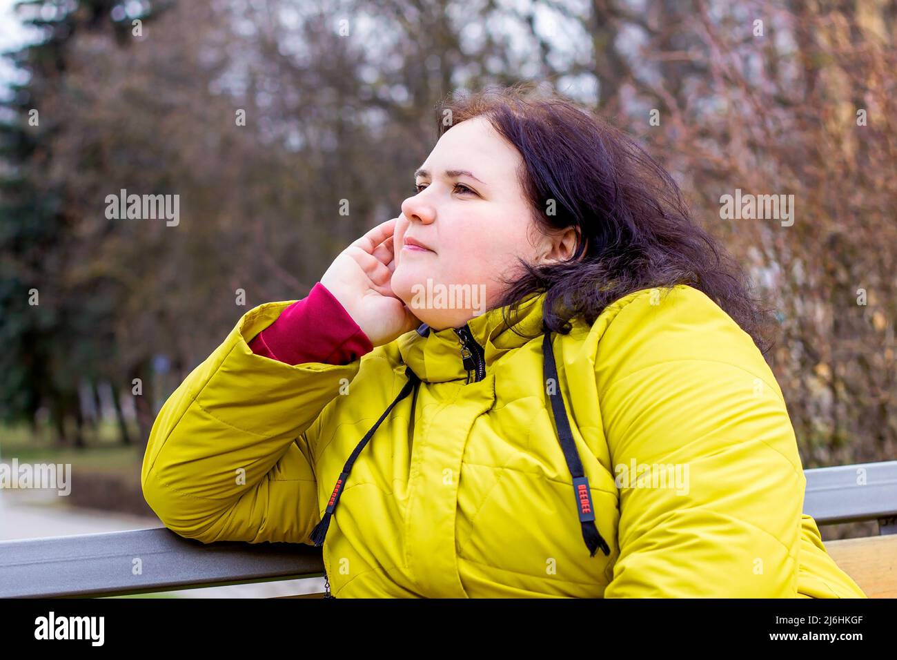 Happy attractive chubby overweight Caucasian woman smiling portrait ... Happy attractive chubby overweight Caucasian woman smiling portrait ...