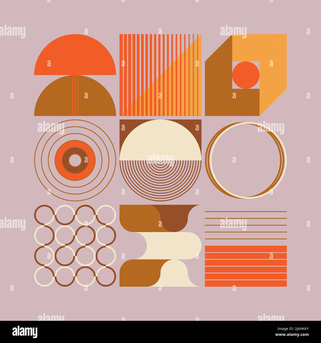 Retro Future Art inspired vector pattern artwork made with abstract ...