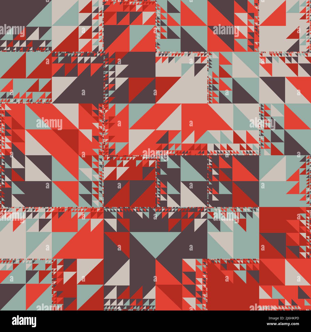 Modern mosaic pattern art made with abstract geometric shapes and ...