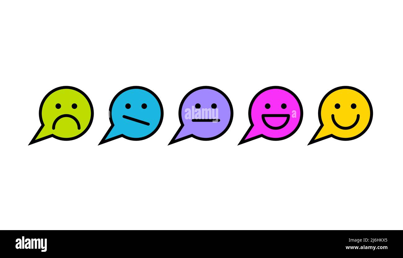 Reaction Icon, Negative And Positive Emotions. Comment Bubble Stock