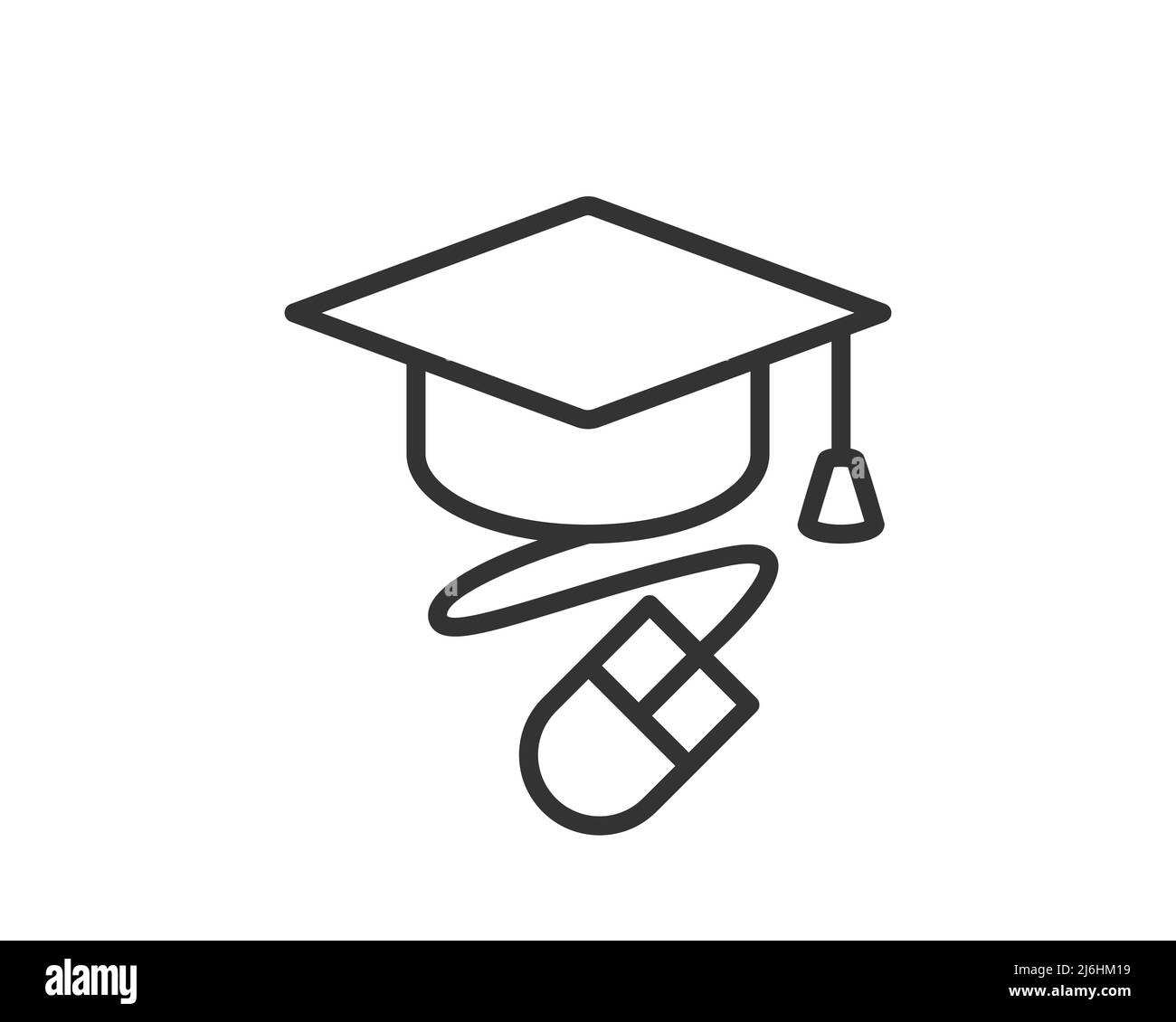 Education icon vector illustartion. College cap or graduate hat symbol ...