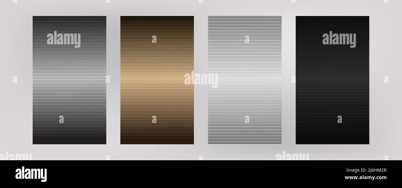 Metal texture shiny backgrounds with lines. Set of patterns, banners ...