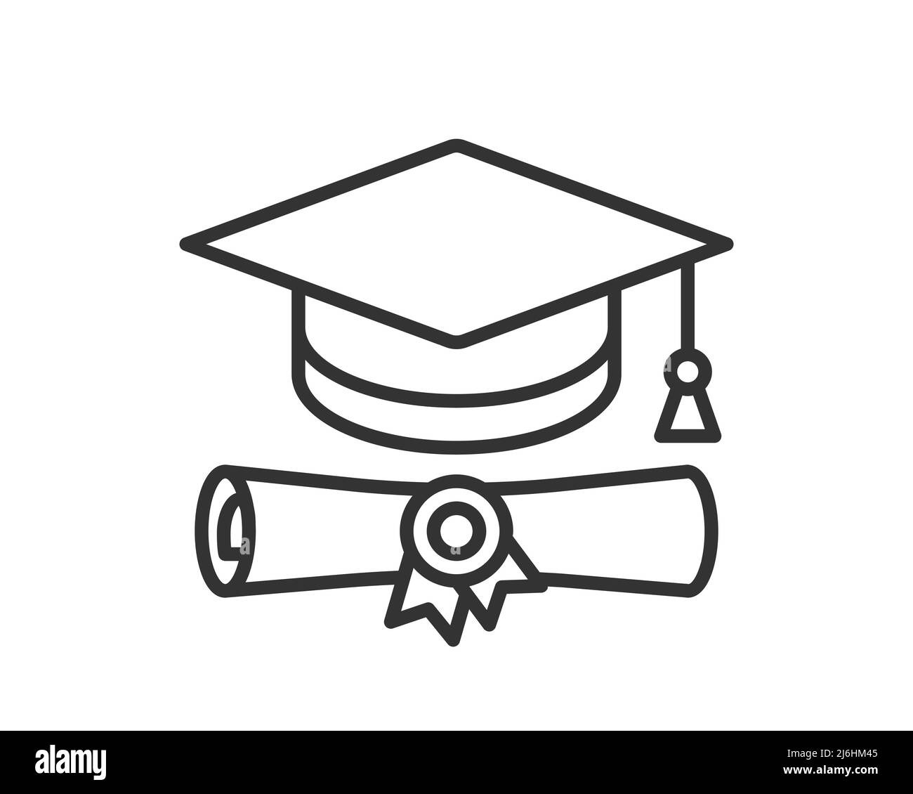 Education icon vector illustartion. College cap or graduate hat symbol ...