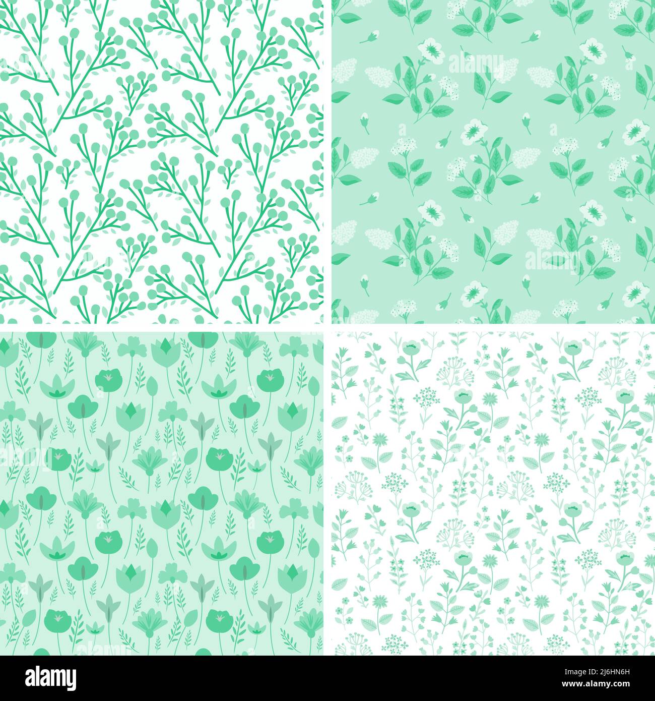 Seamless decorative vector floral patterns set Stock Vector Image & Art ...