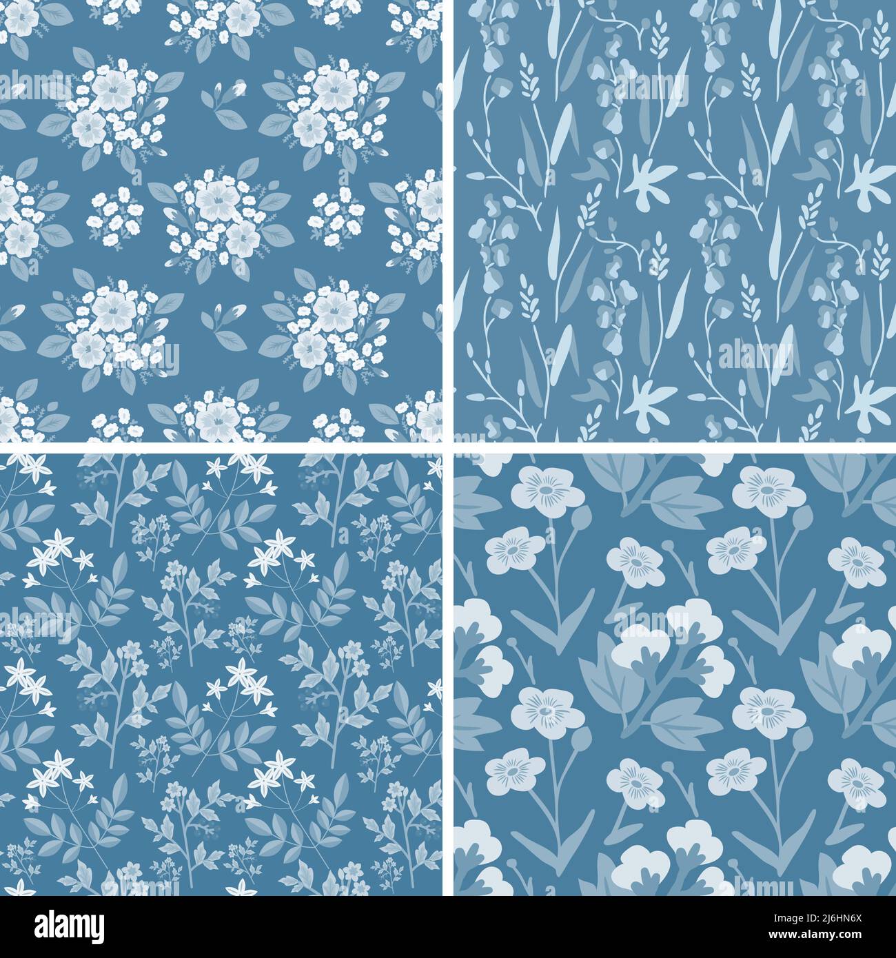Seamless decorative vector floral patterns set Stock Vector Image & Art ...