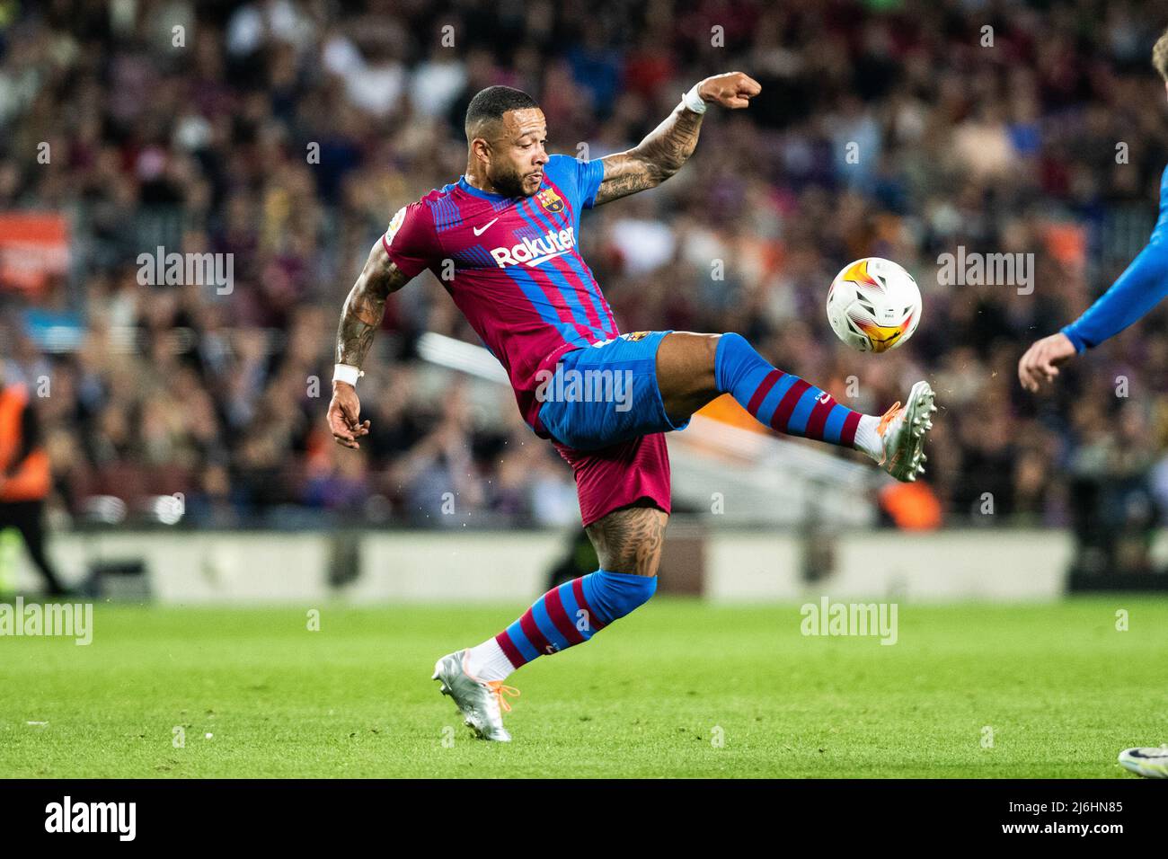 May 1, 2022, Barcelona, Spain: Memphis Depay of FC Barcelona during the ...