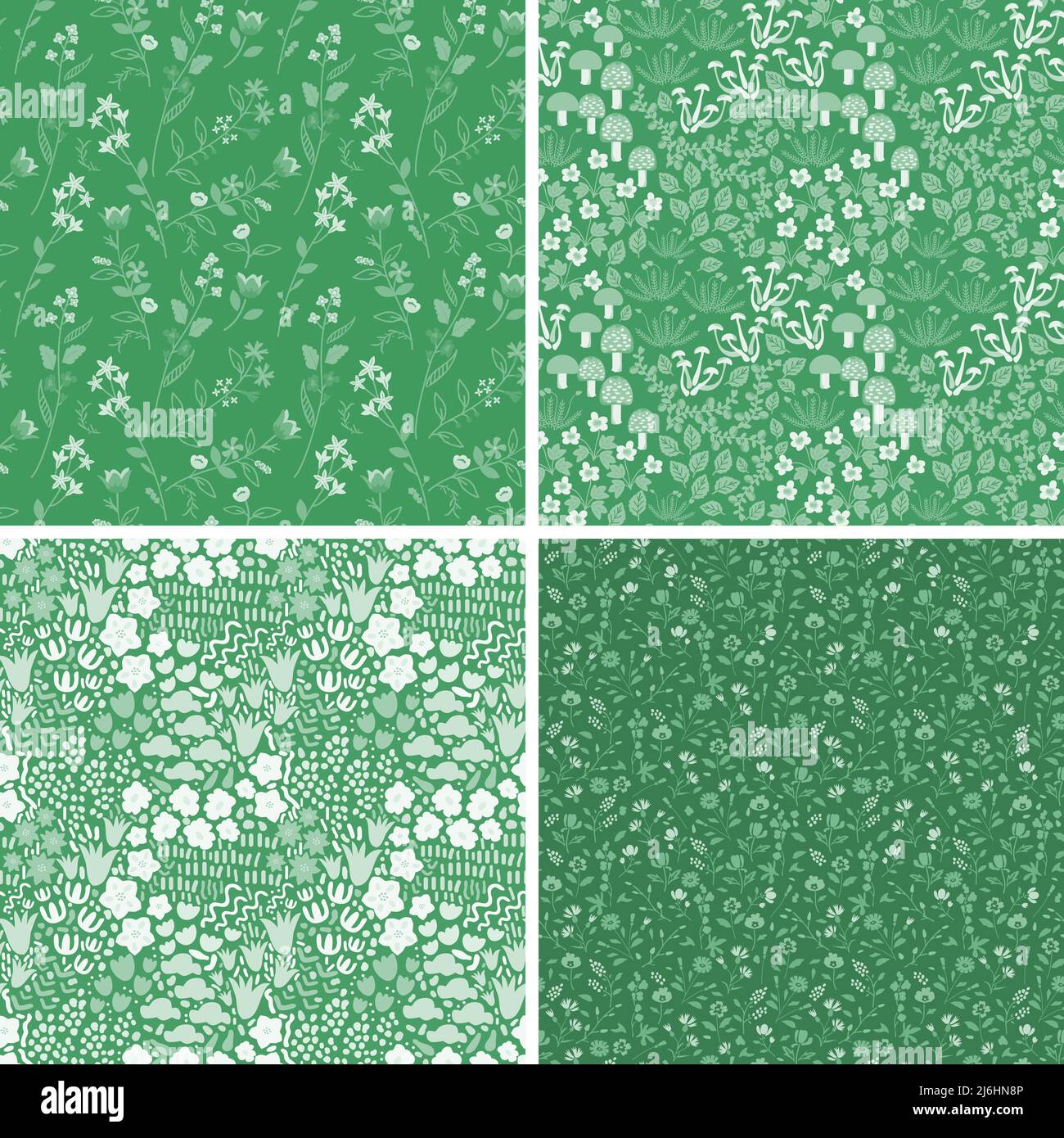Seamless decorative vector floral patterns set Stock Vector Image & Art ...