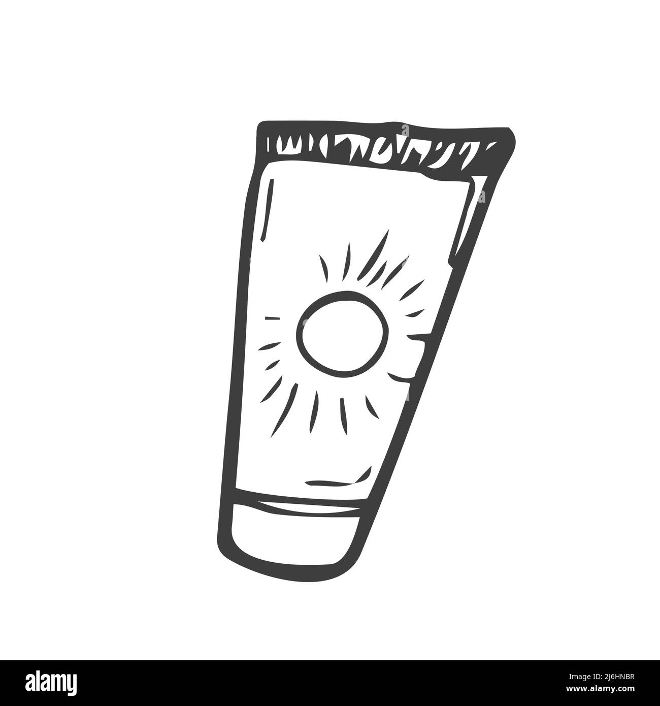 Hand drawn tube of sunscreen. Doodle illustration Stock Vector Image ...