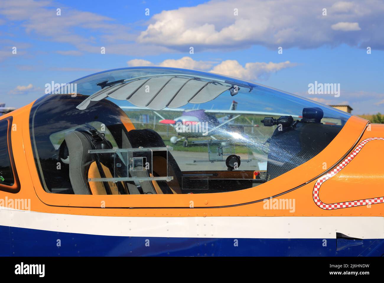 Cockpit of a private propeller plane Tomark Viper SD-4 Stock Photo - Alamy