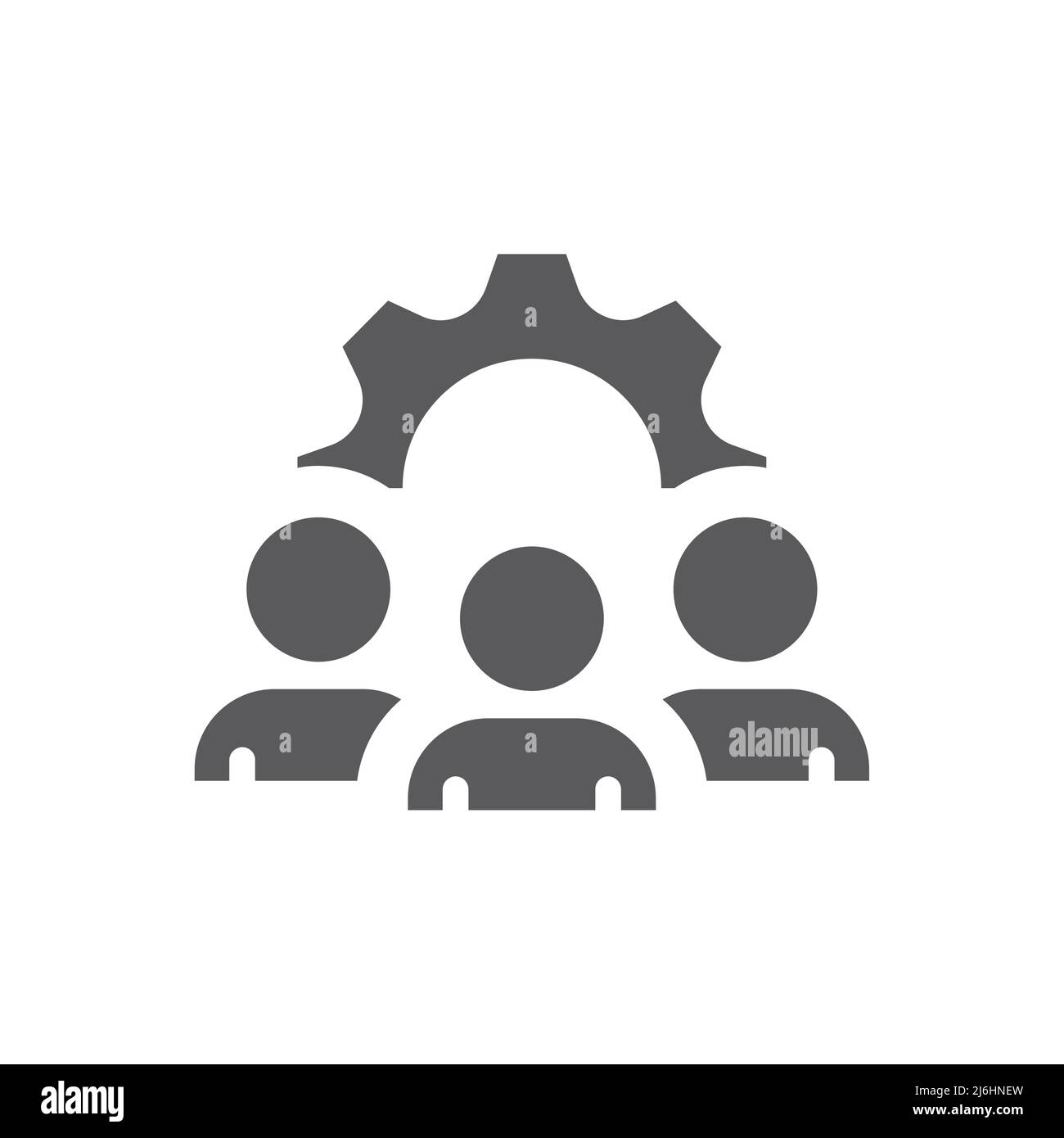 Human resources management filled icon. People, team with gear vector ...