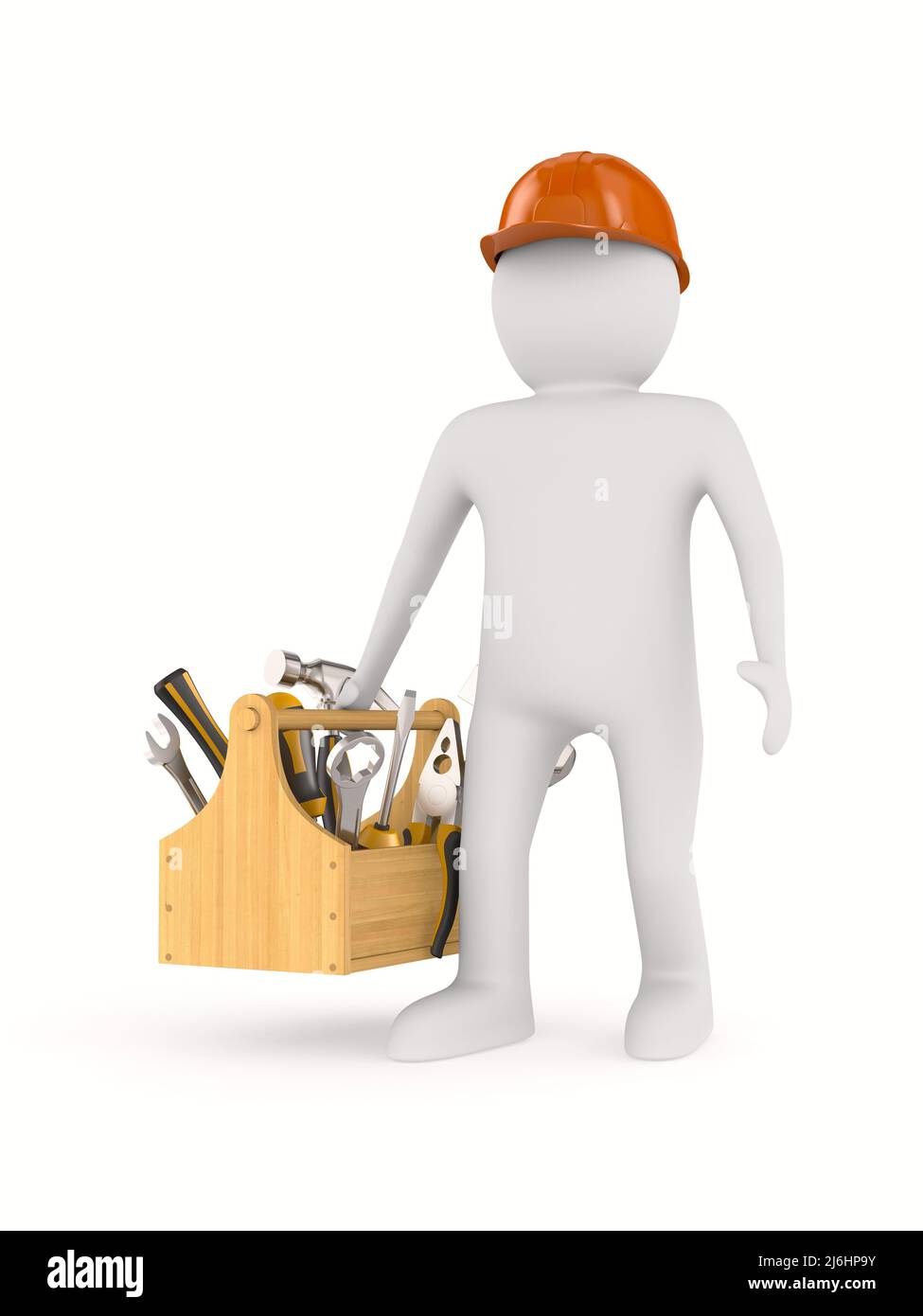 3d man engineer toolbox wrench hi-res stock photography and images - Alamy