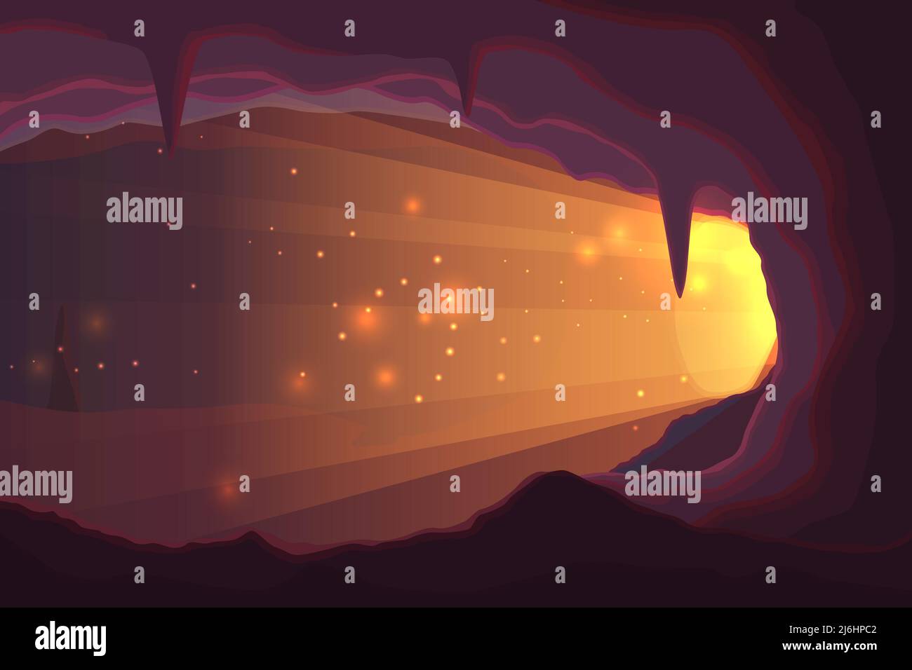 Stone cave dungeon dark tunnel Stock Vector Images - Alamy