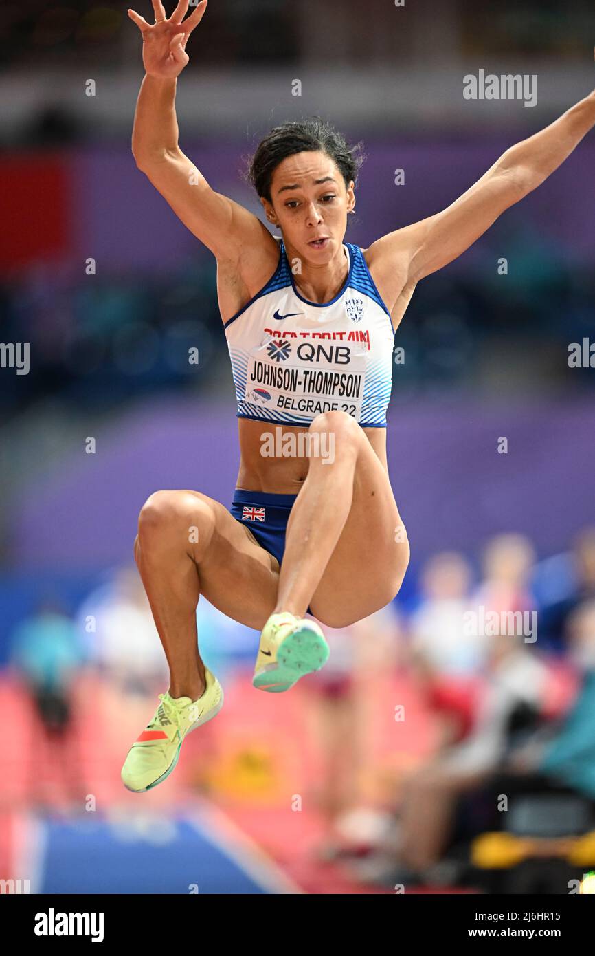 Katarina Johnson-Thompson participating in the Belgrade 2022 World ...