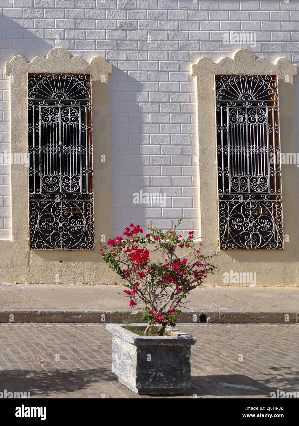 Typical windows of the houses of Camaguey, Cuba Stock Photo - Alamy
