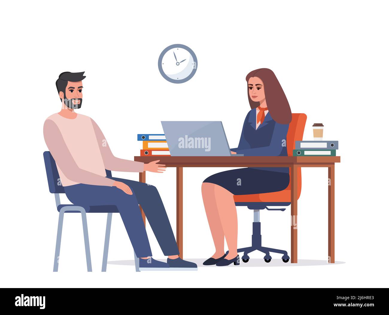 Bank office consultant adviser talking with client. Banking concept ...