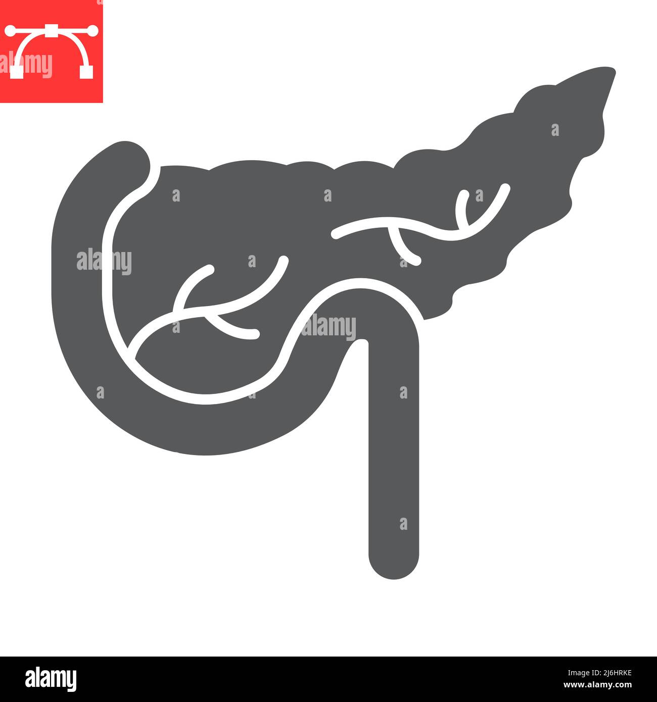 Pancreatitis glyph icon, diabetic and pancreas, pancreatic diseases ...