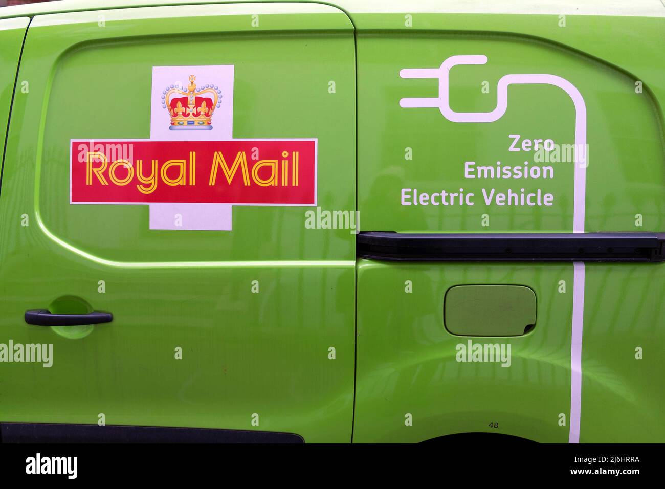 Royal Mail logo on Zero Emission Electric Vehicle van in a street in ...