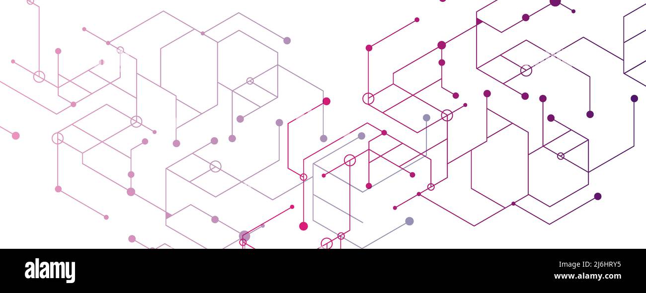Vector Connect Lines And Dots Banner Template For Technology Stock