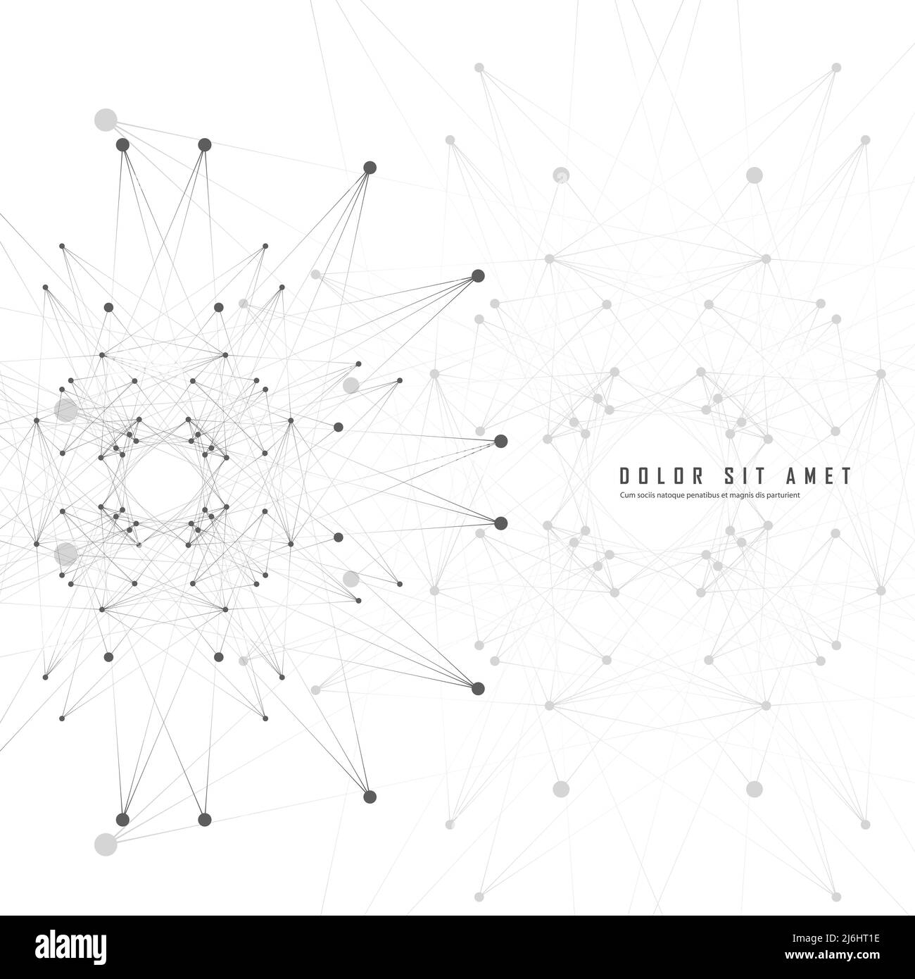 Abstract molecular compound gray color with dots and lines that is ...