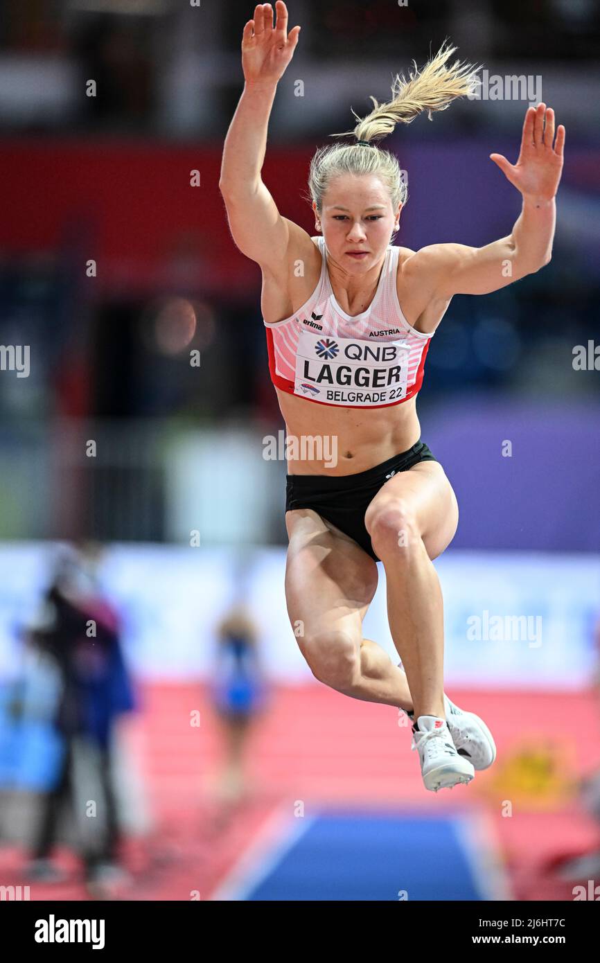 Sarah Lagger participating in the Belgrade 2022 World Indoor ...