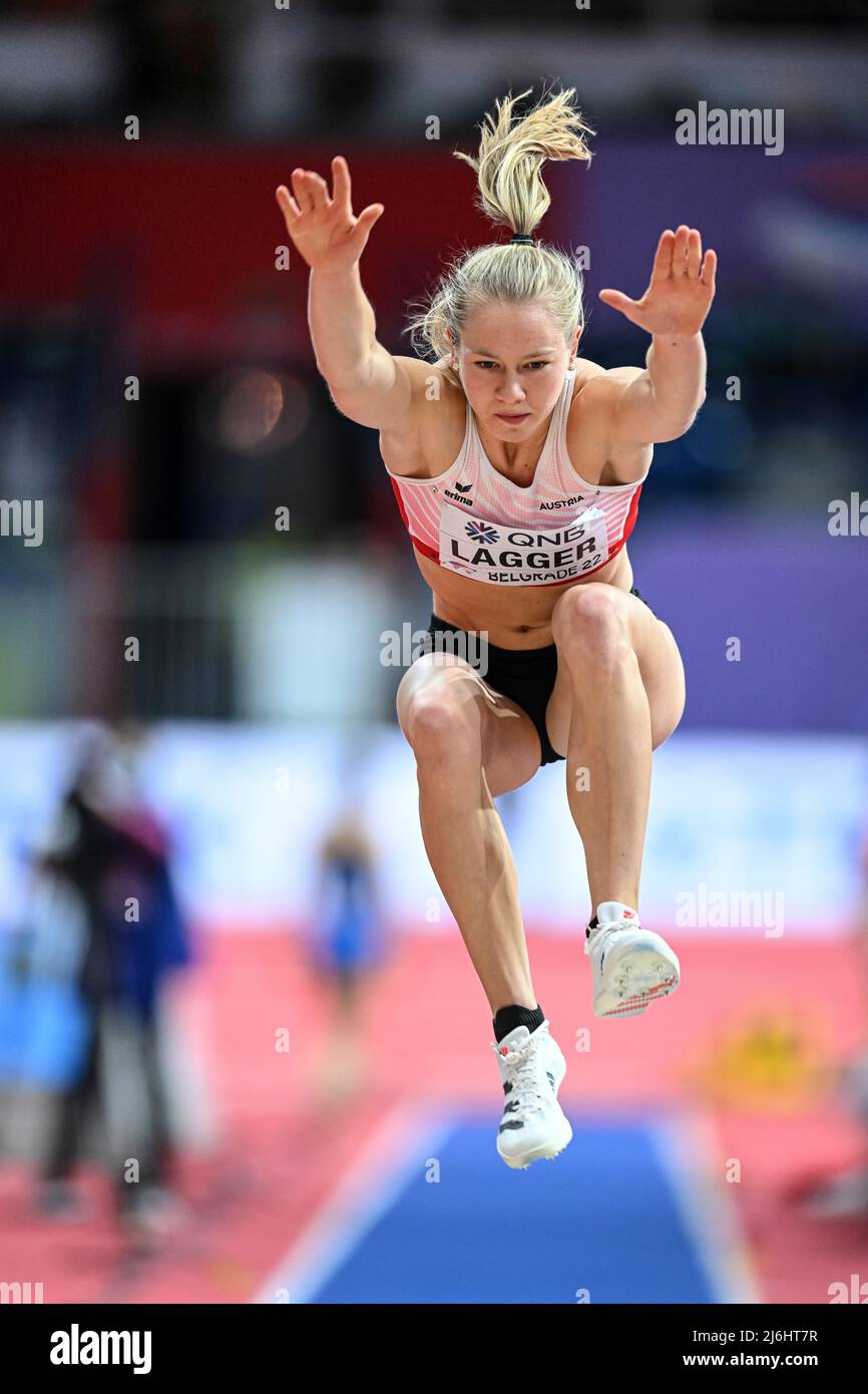 Sarah Lagger participating in the Belgrade 2022 World Indoor ...