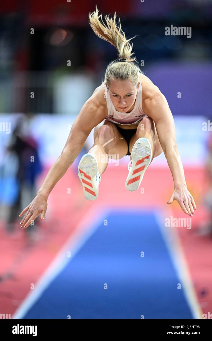 Sarah Lagger participating in the Belgrade 2022 World Indoor ...