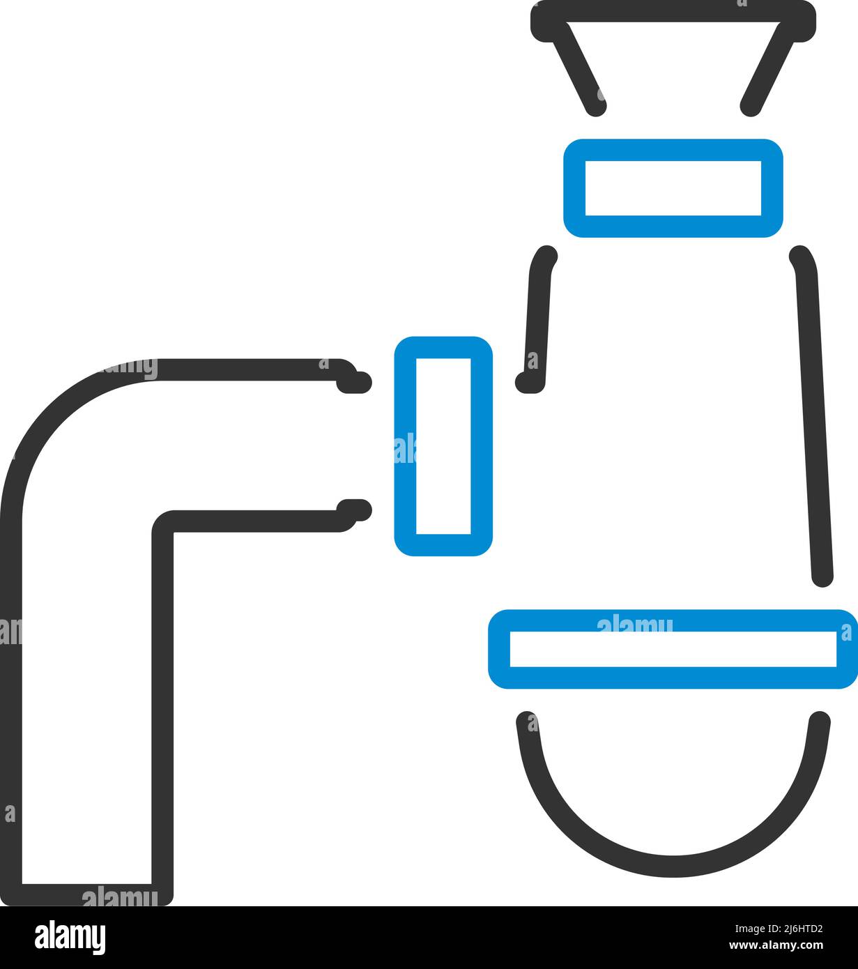 Bathroom Siphon Icon. Editable Bold Outline With Color Fill Design ...