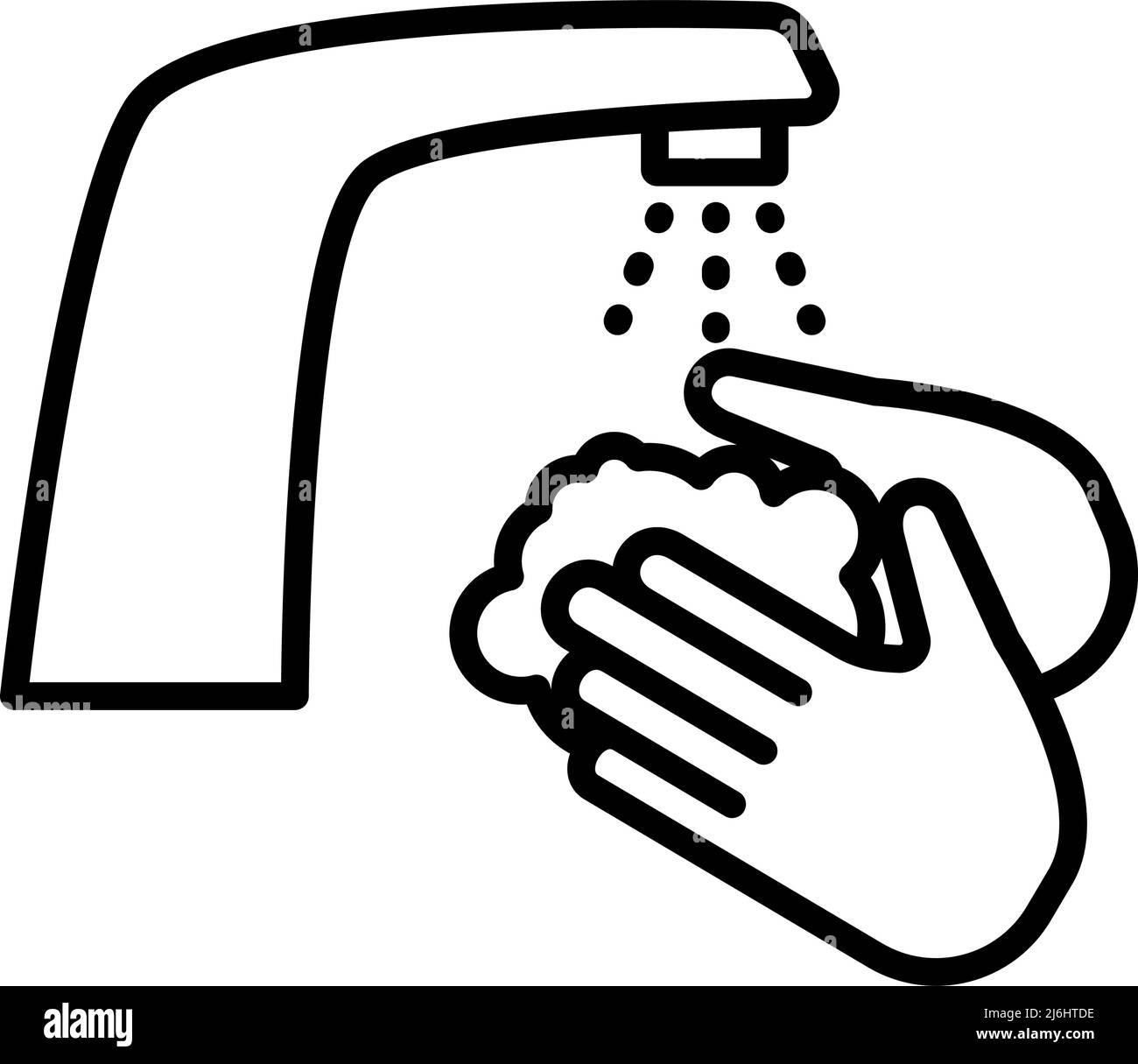 Hand Washing Icon. Bold outline design with editable stroke width ...