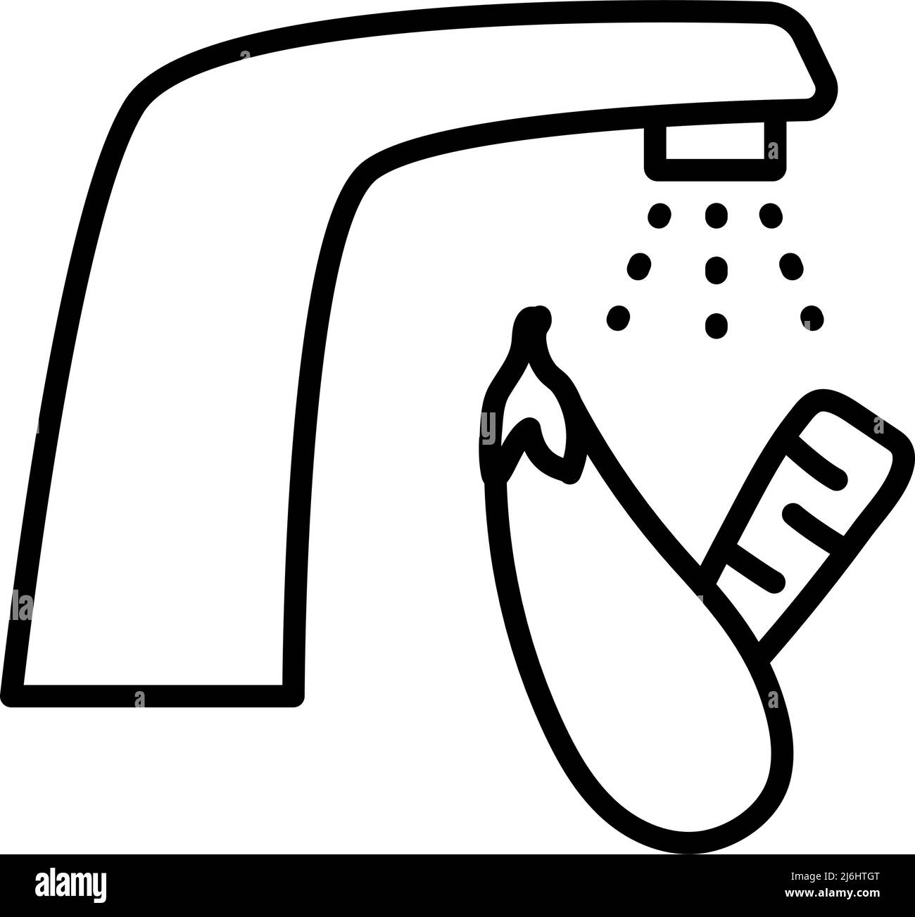 Wash Food Hygiene Icon. Bold outline design with editable stroke width ...