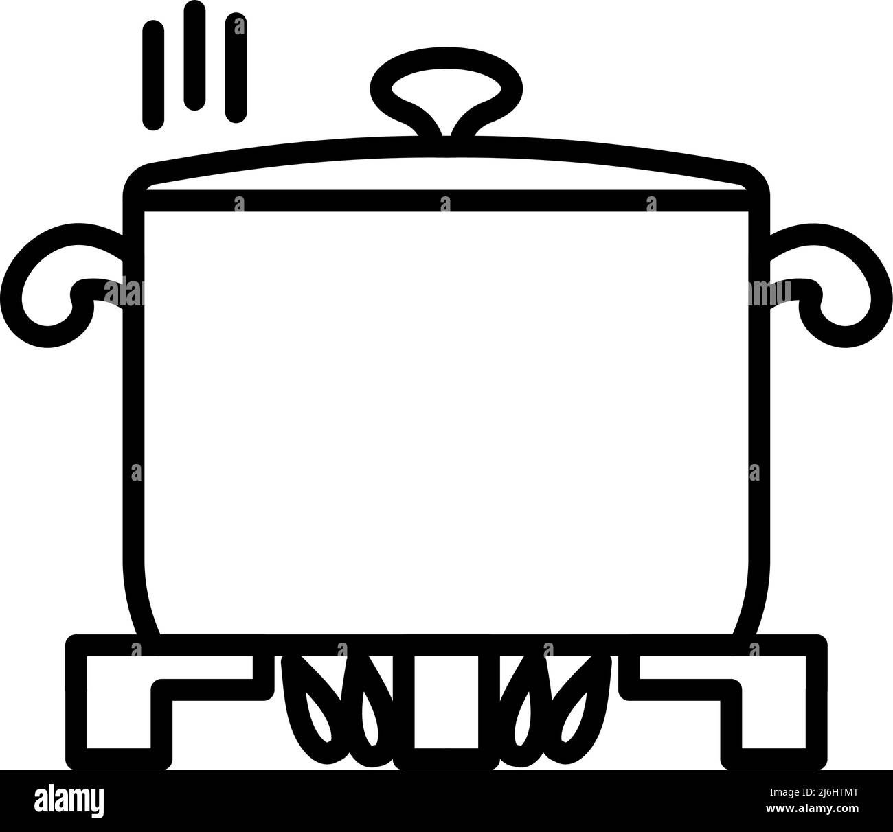 Boiling Pot Icon. Bold outline design with editable stroke width ...