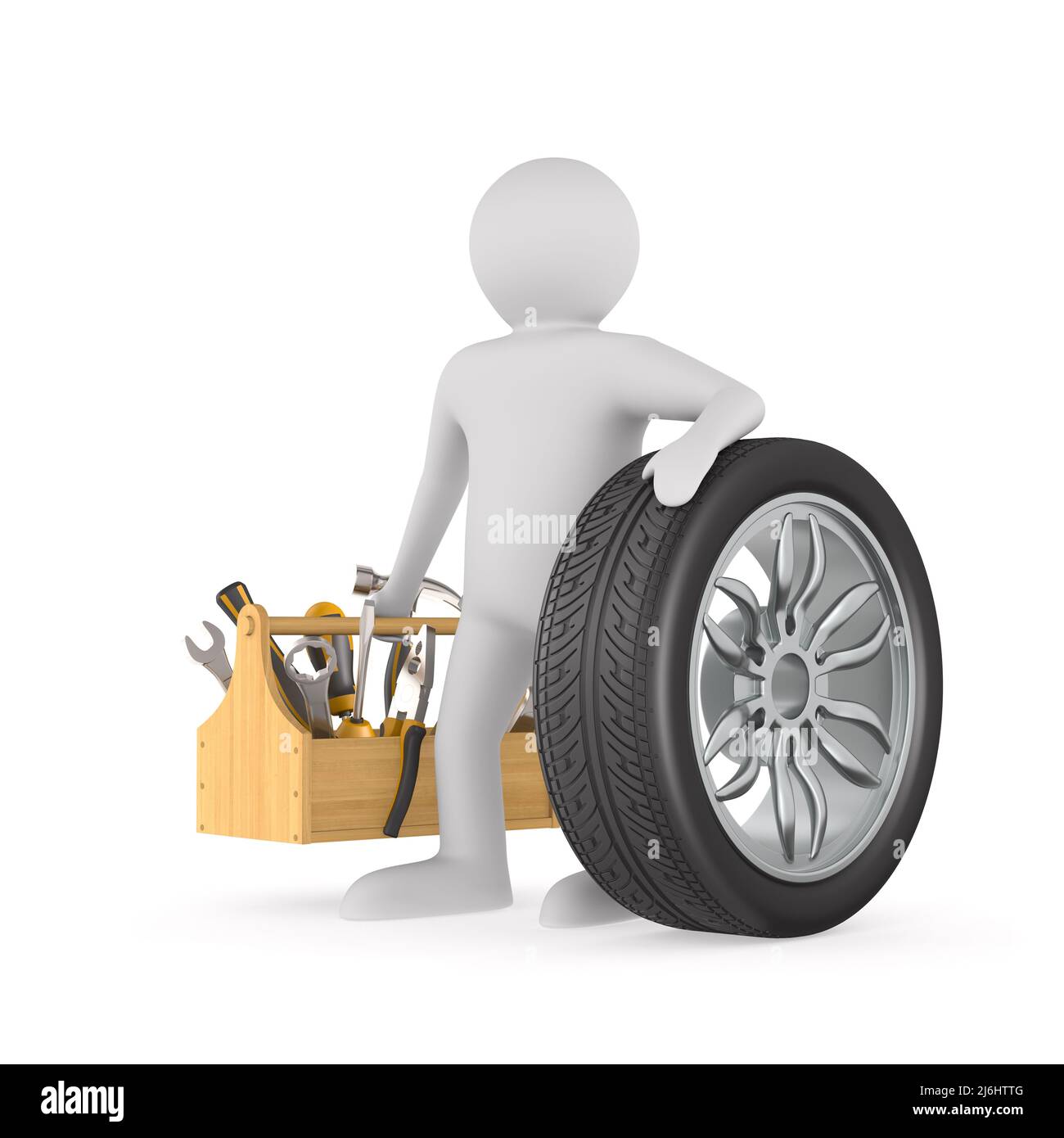 Car service on white background. Isolated 3D illustration Stock Photo ...