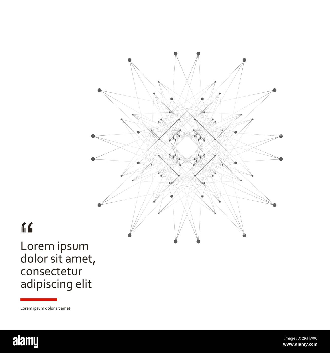 Abstract molecular compound of gray color with dots and lines which is ...