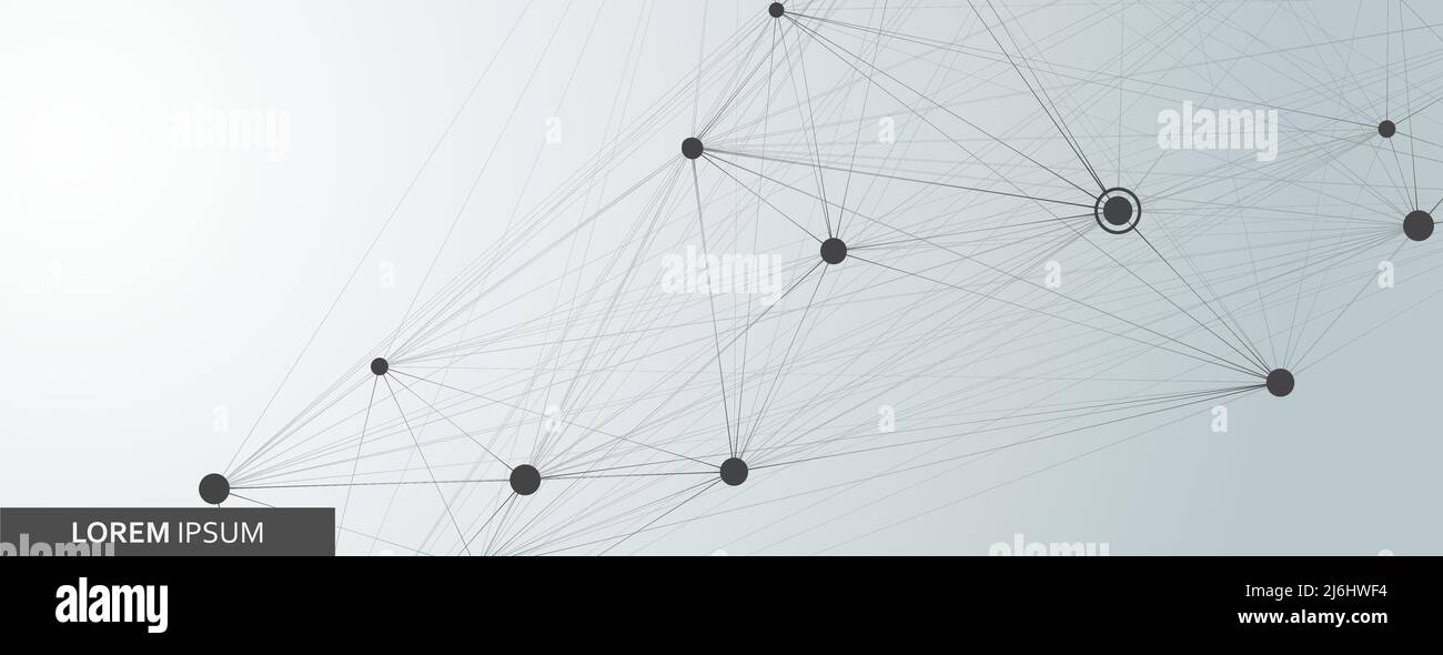 Vector molecular connection pattern with dots and lines in black Stock ...