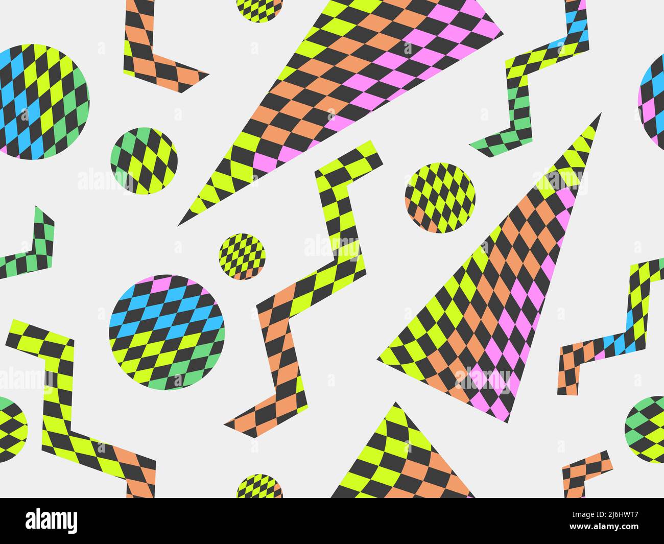 Geometric seamless pattern with abstract checkered pattern in 90s style ...
