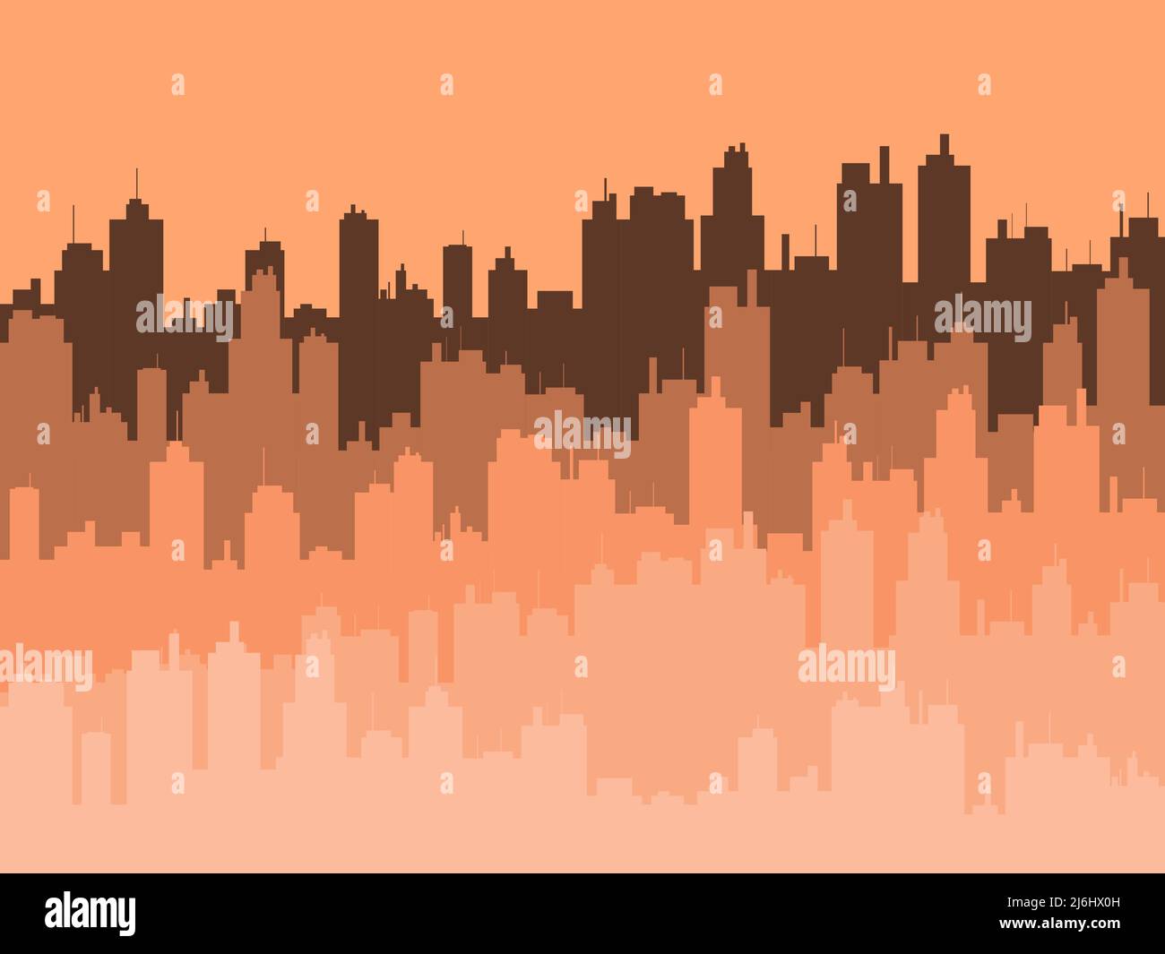 The contour of the urban landscape. Horizontal panorama of the city ...