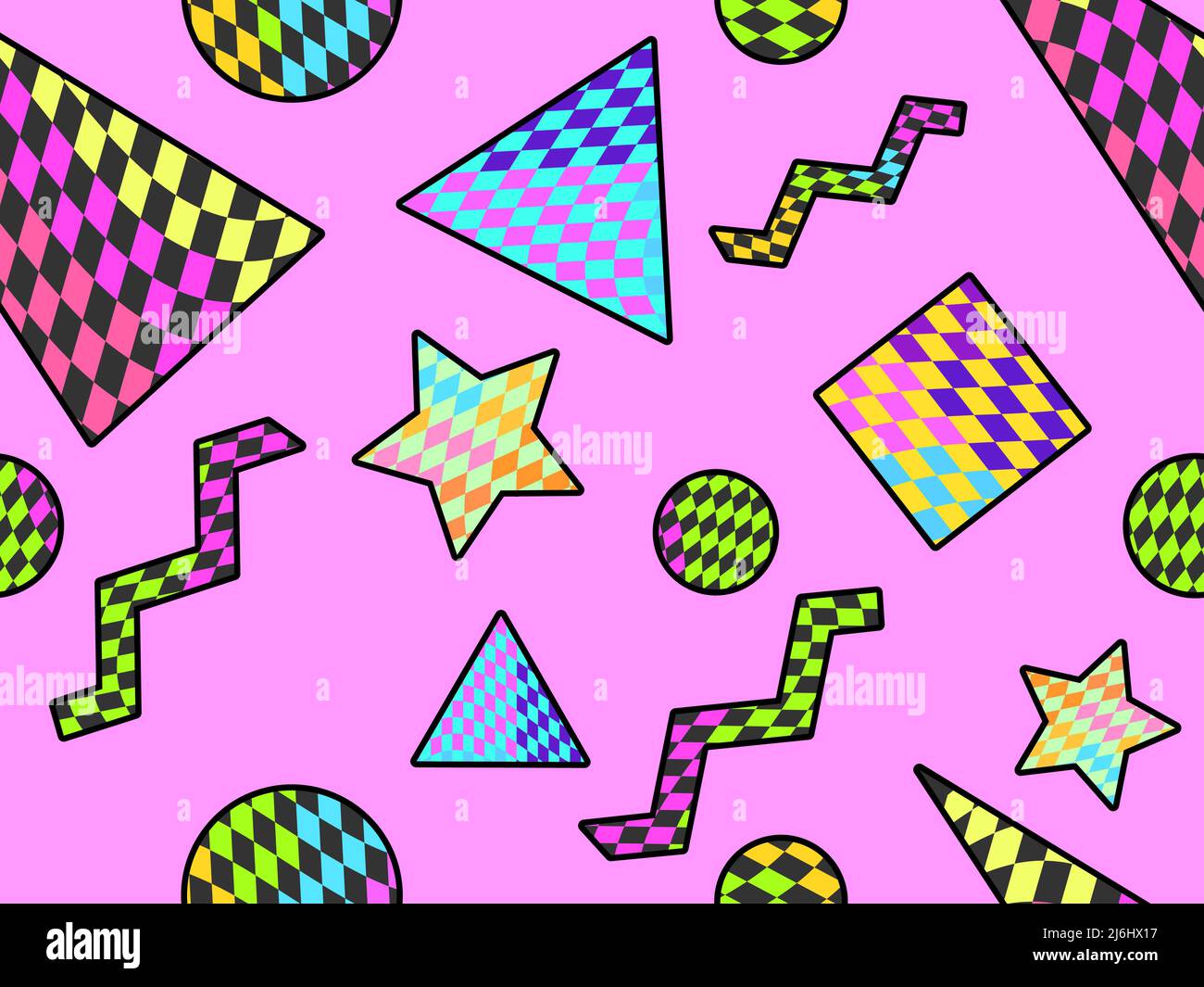 Geometric seamless pattern with abstract checkered pattern in 90s style ...