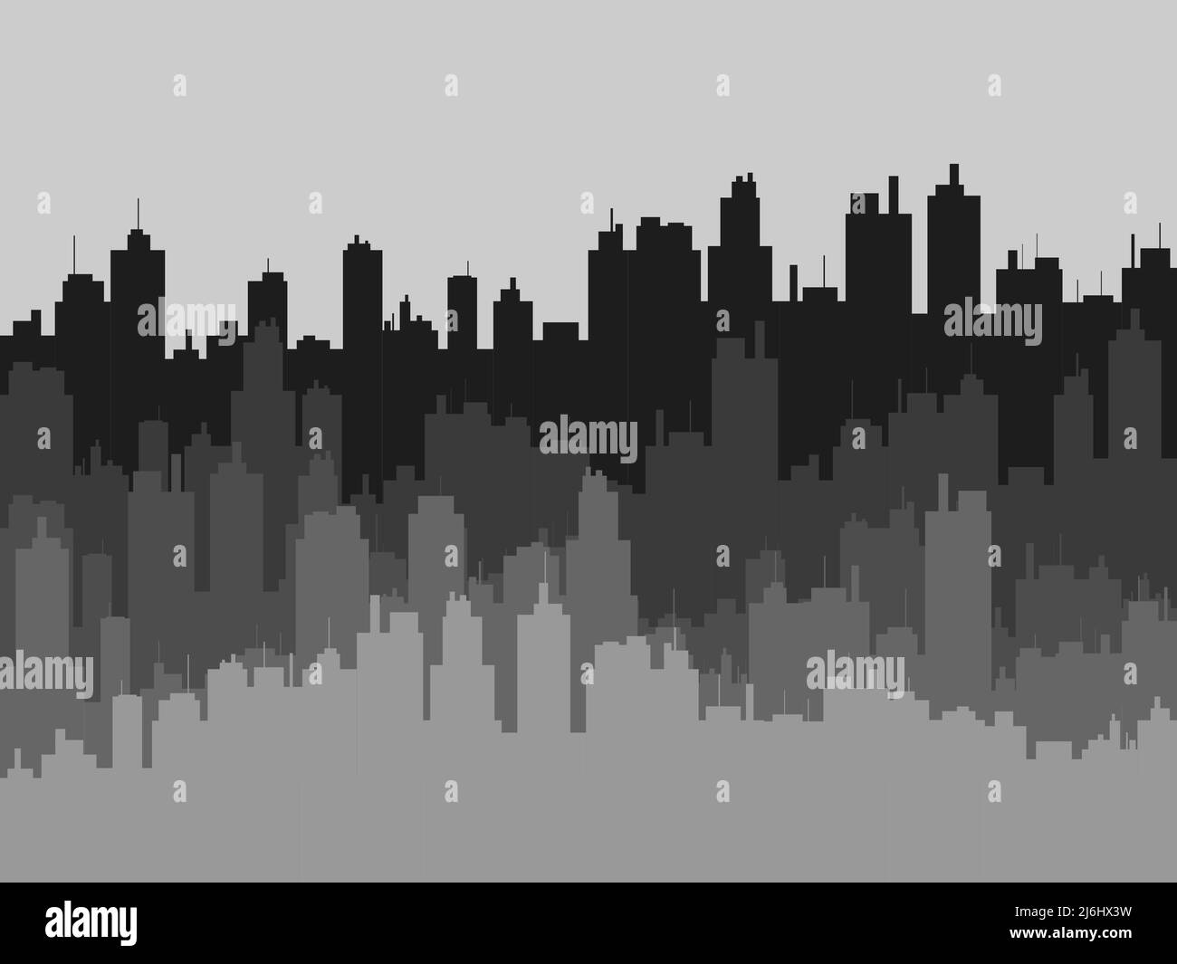 The contour of the urban landscape. Horizontal panorama of the city ...