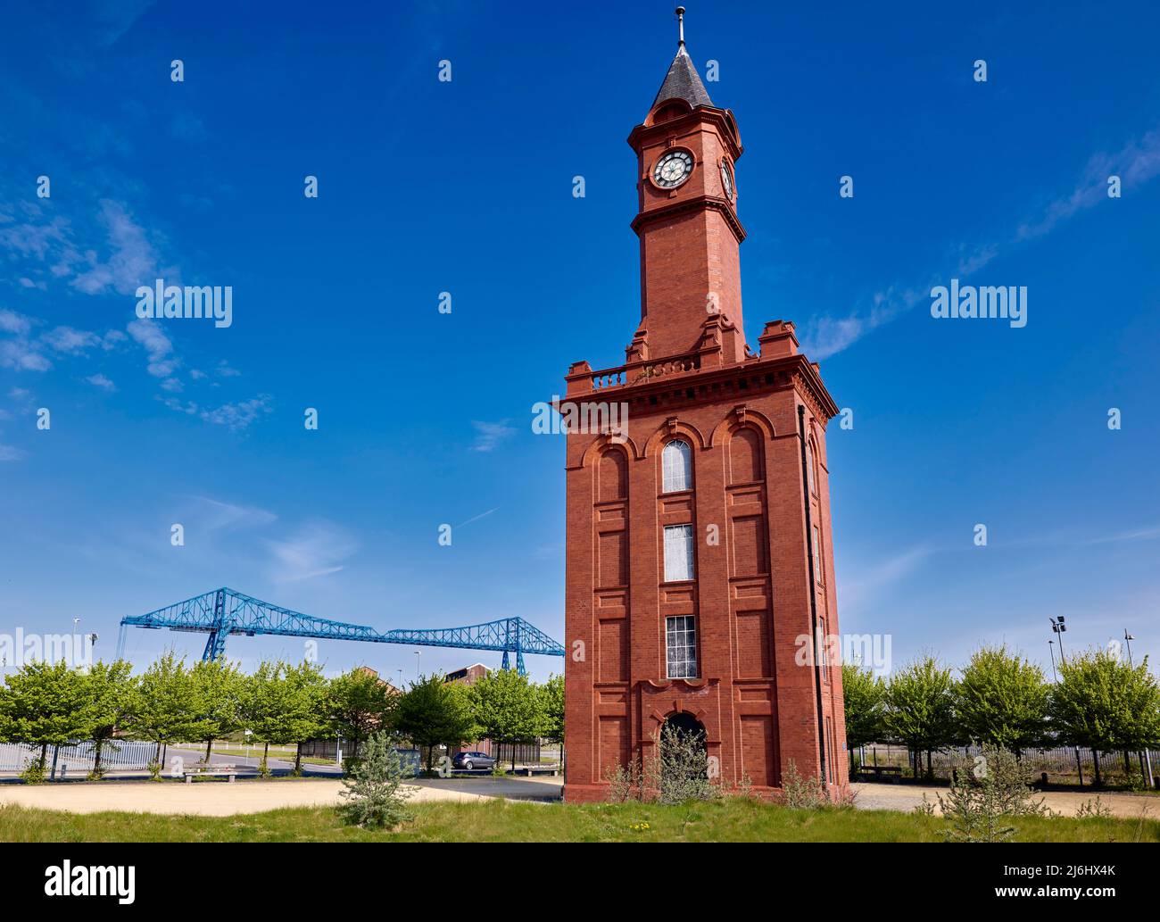 Middlesbrough docks clock tower Stock Photo - Alamy