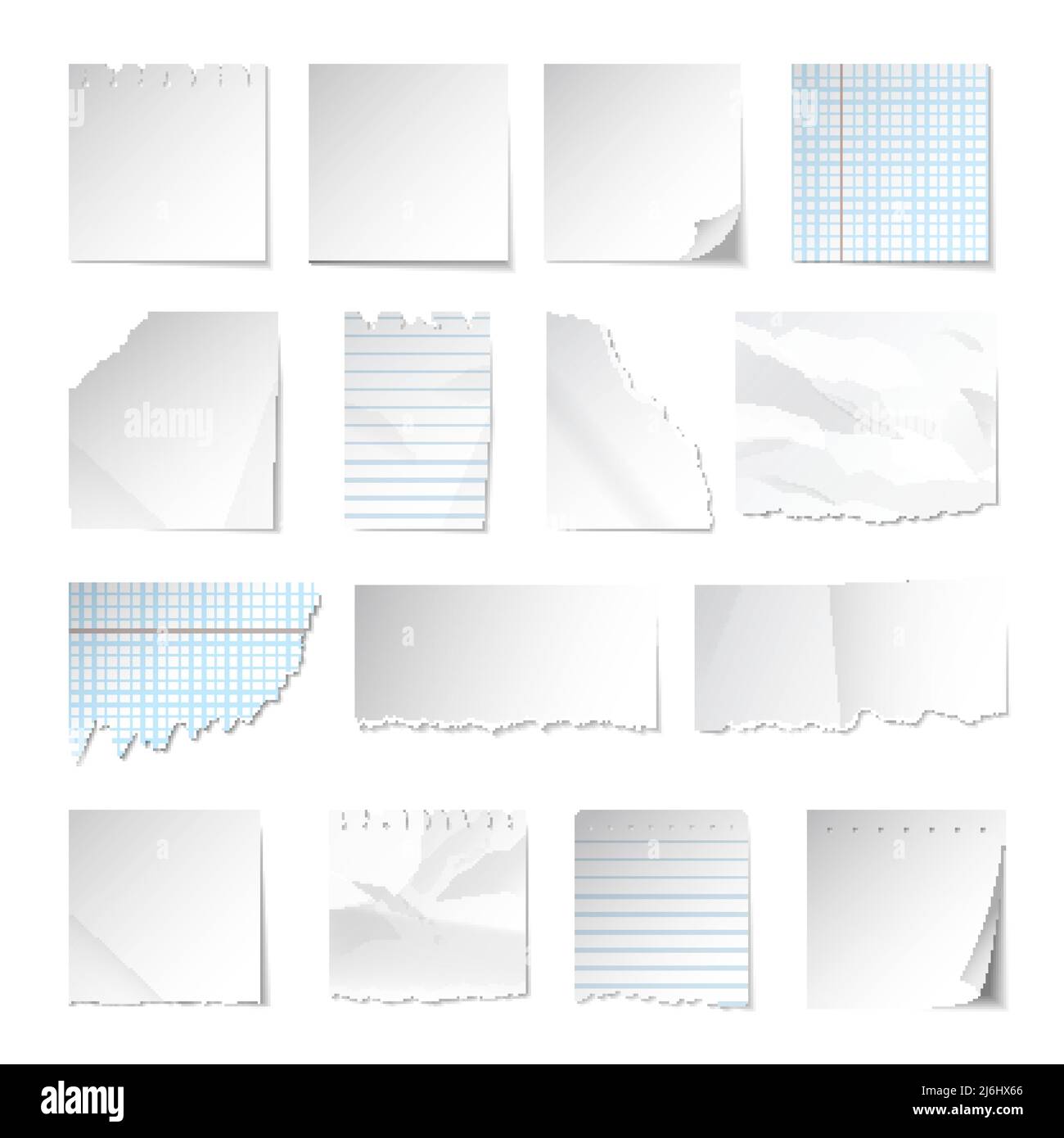Notes paper. Realistic geometrical notepad papers with sticky tape torn ...