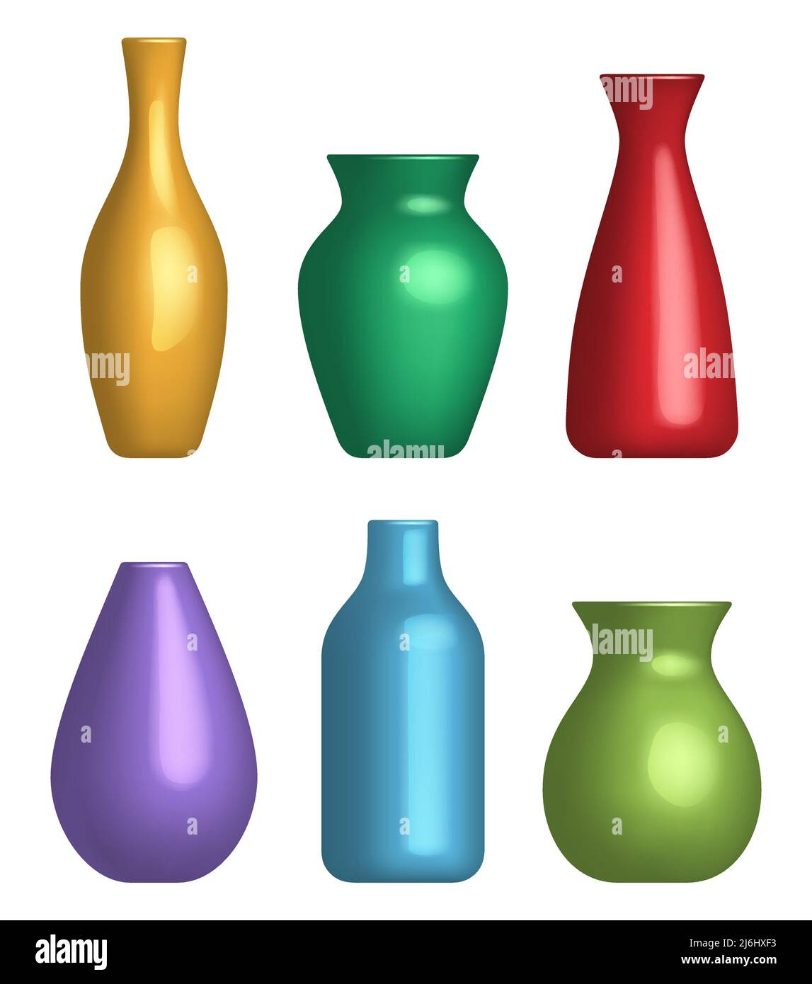Colored vase. Realistic geometric containers for flowers interior ...