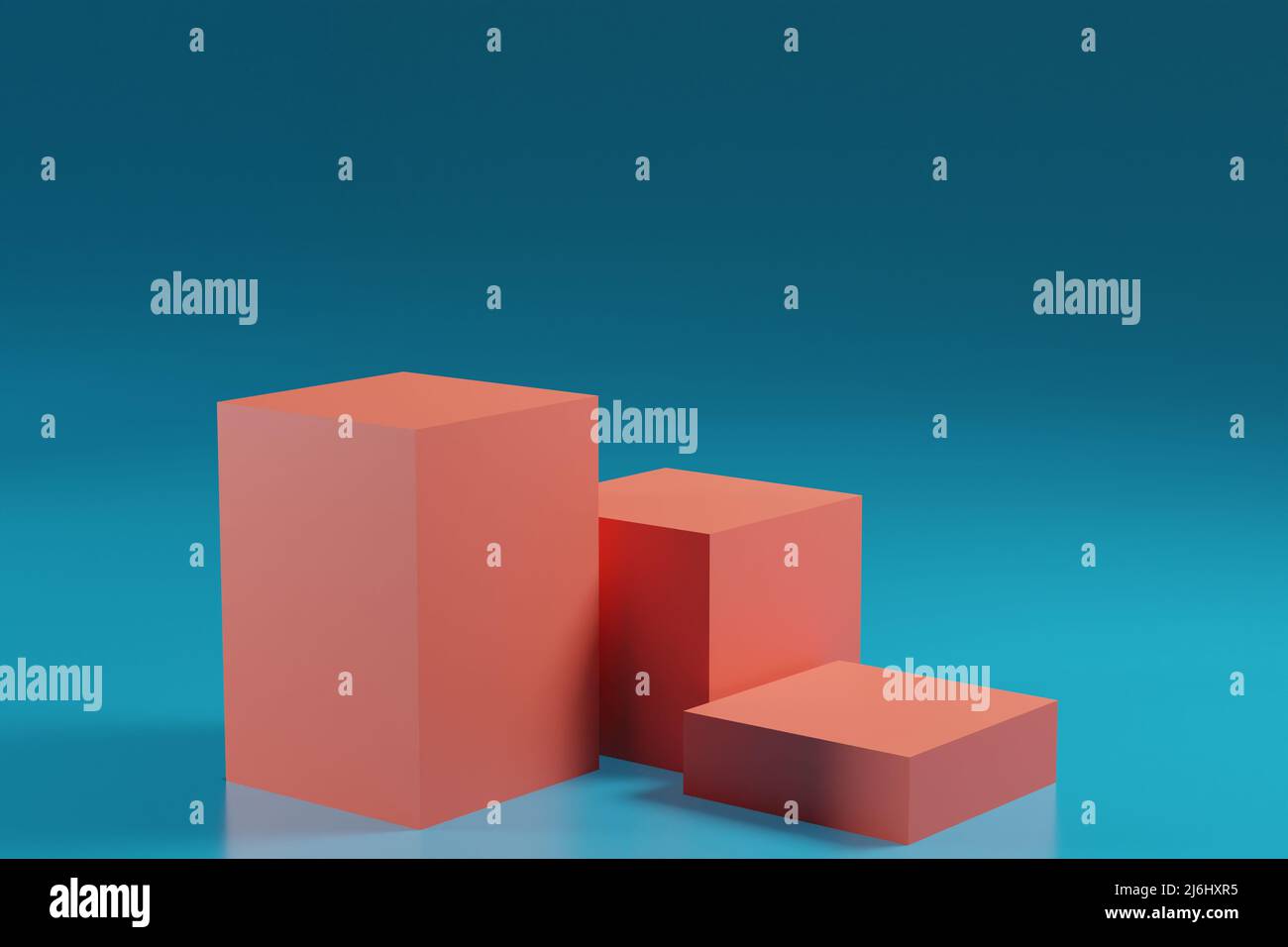 3d rendering product display with three platform background Stock Photo ...